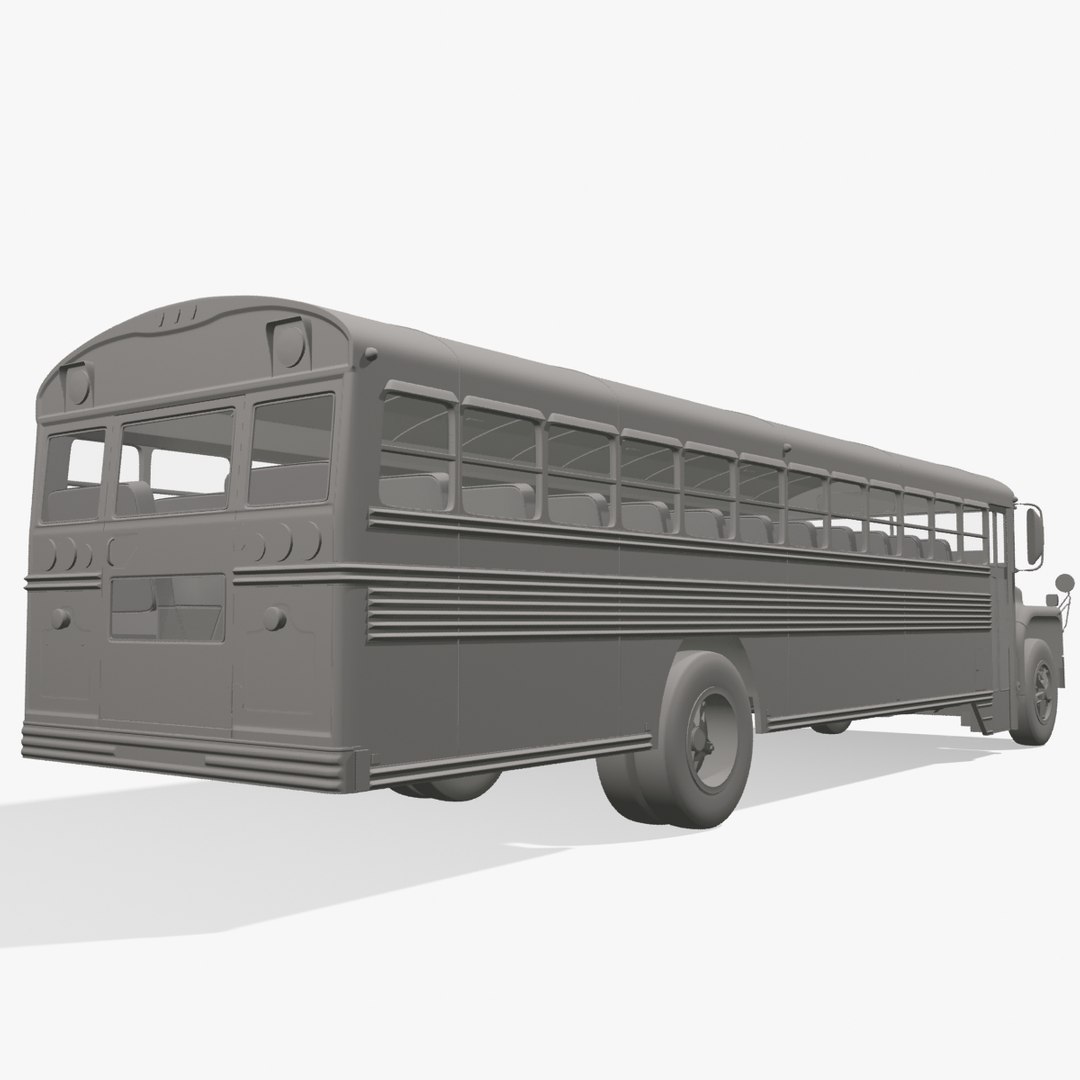 3d american school bus model