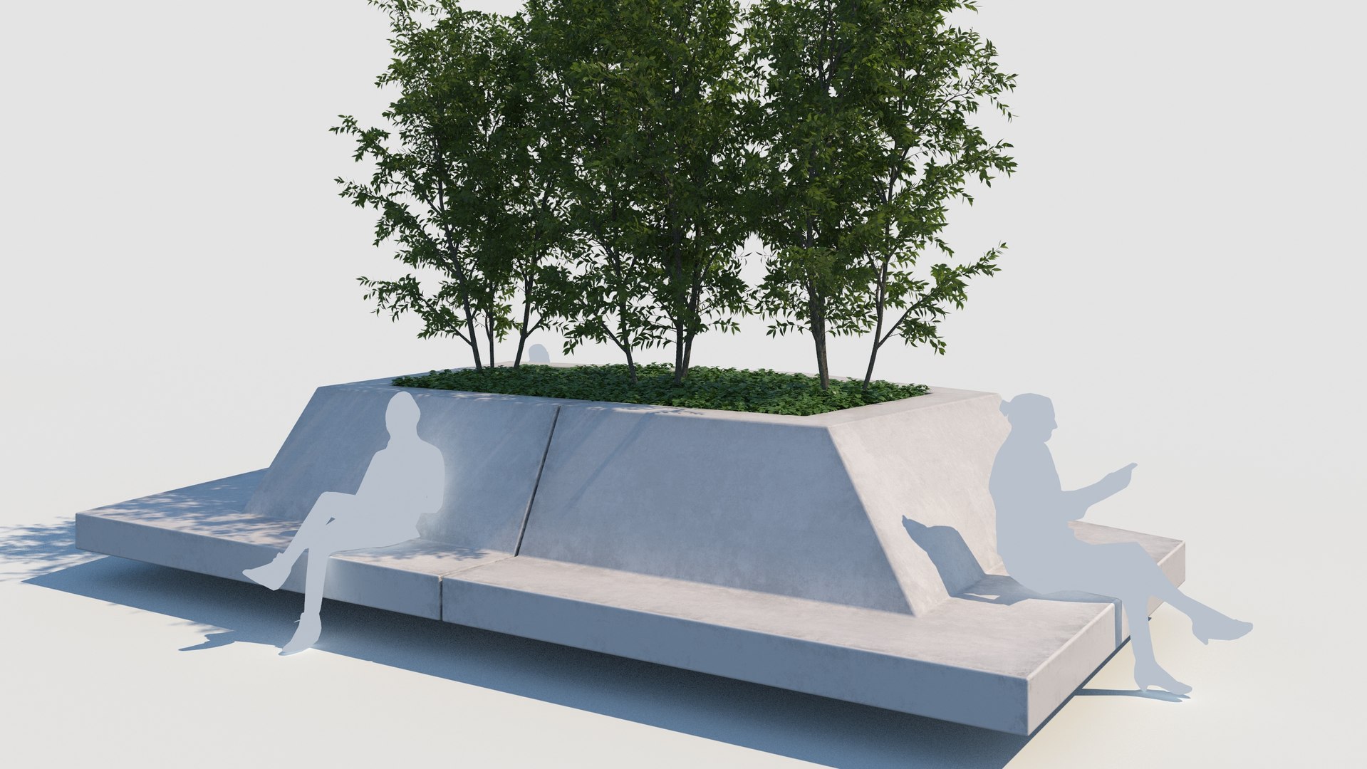 3D model street park bench trees - TurboSquid 1203633