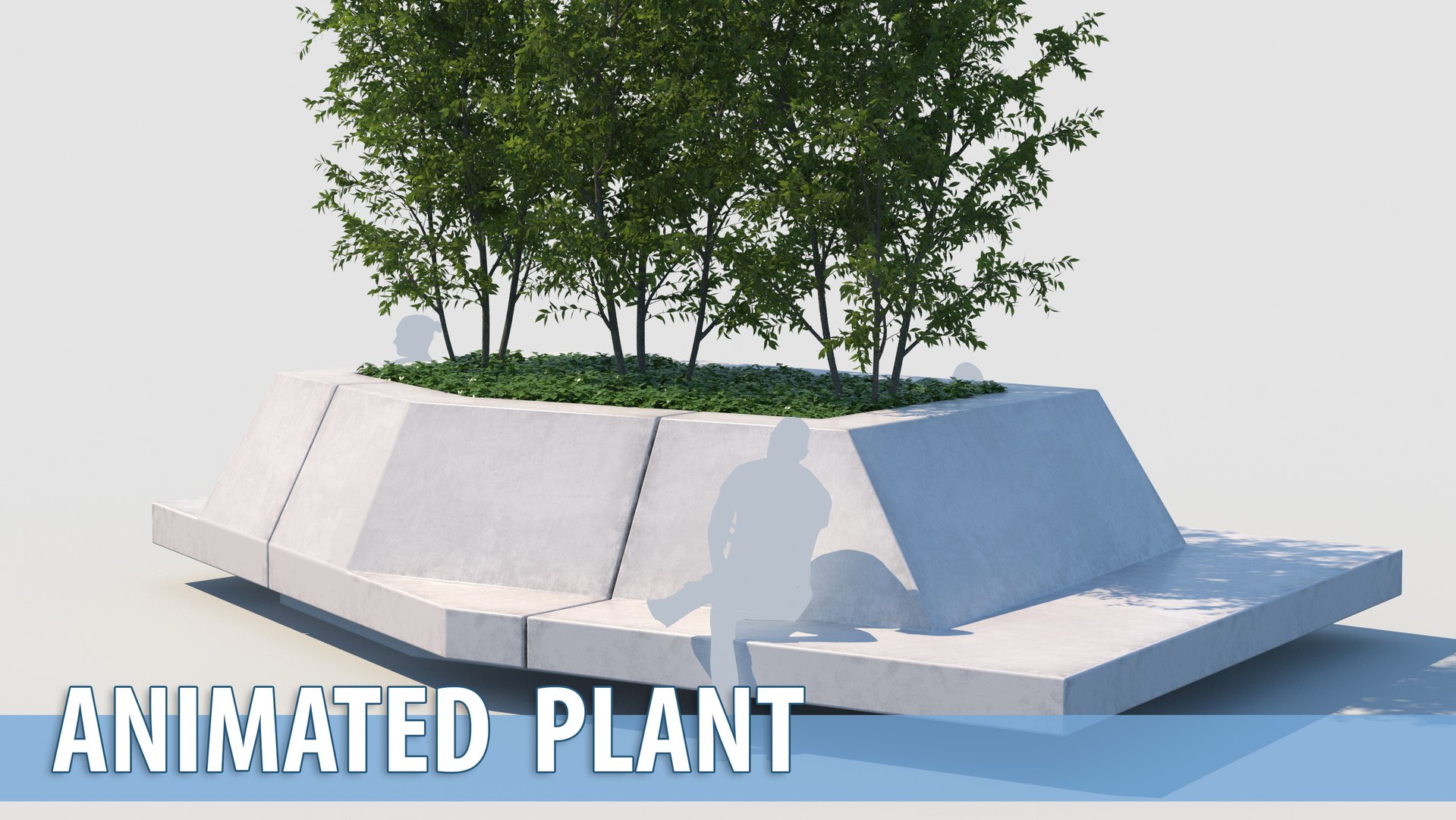 3D model street park bench trees - TurboSquid 1203633