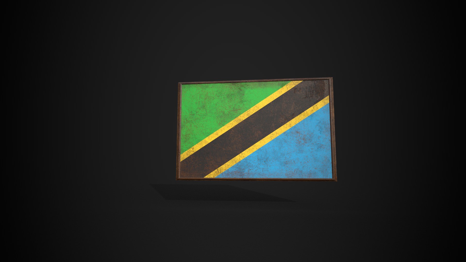 Old Picture Frame With Tanzania Flag - Game Ready PBR Low-poly 3D Model ...
