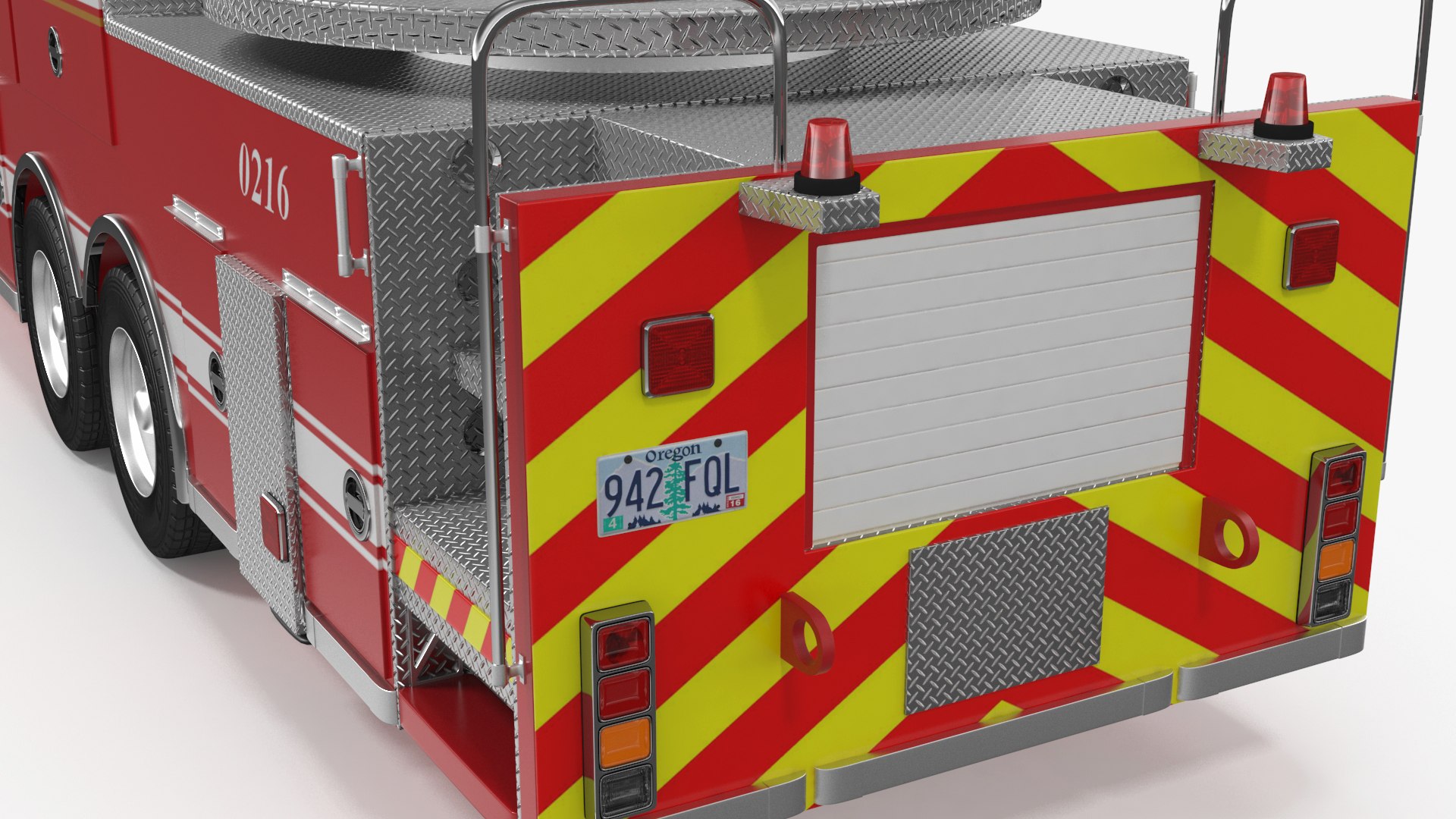 Rear Mount Ladder Fire Truck Rigged model - TurboSquid 2132457