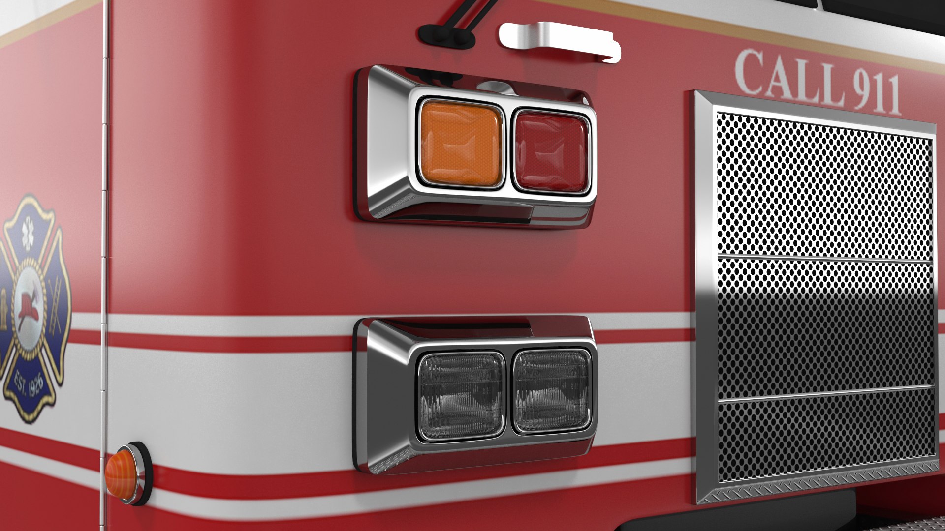 Rear Mount Ladder Fire Truck Rigged model - TurboSquid 2132457
