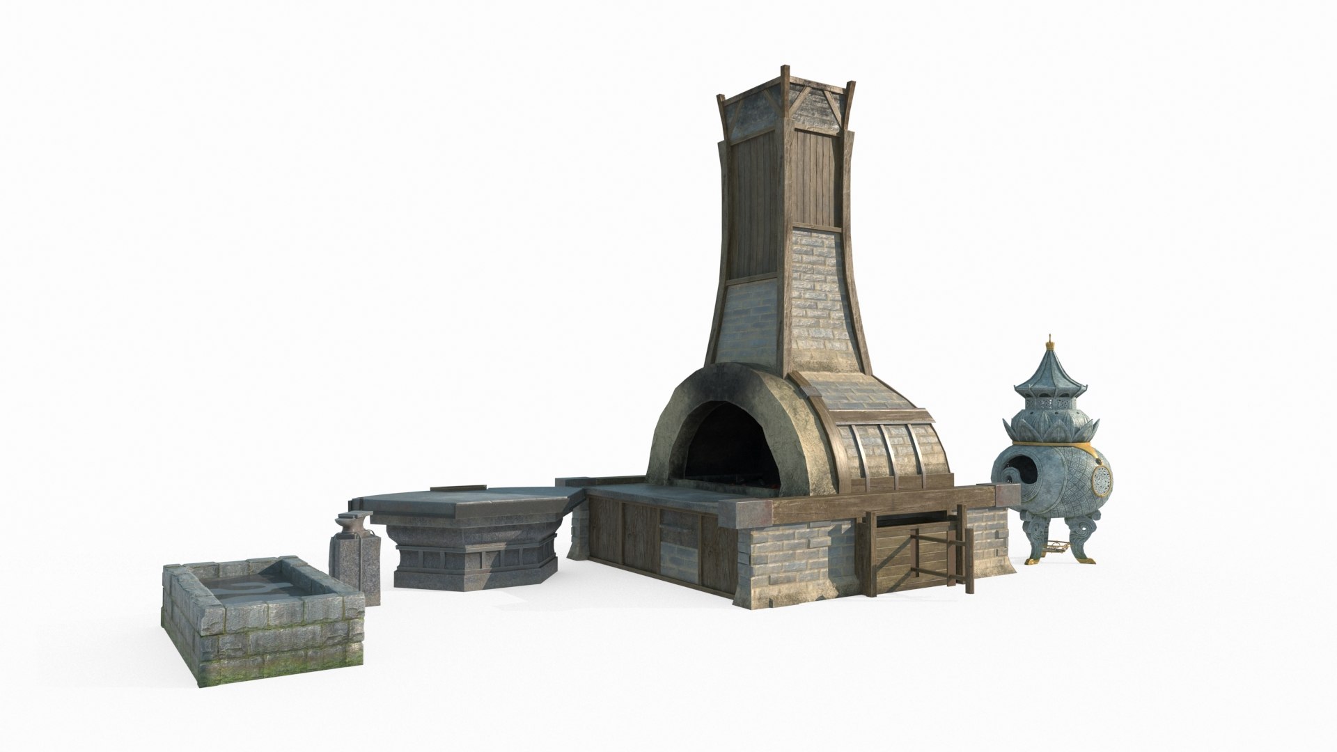 3D Ancient Asian Blacksmith s Stove - TurboSquid 2125108