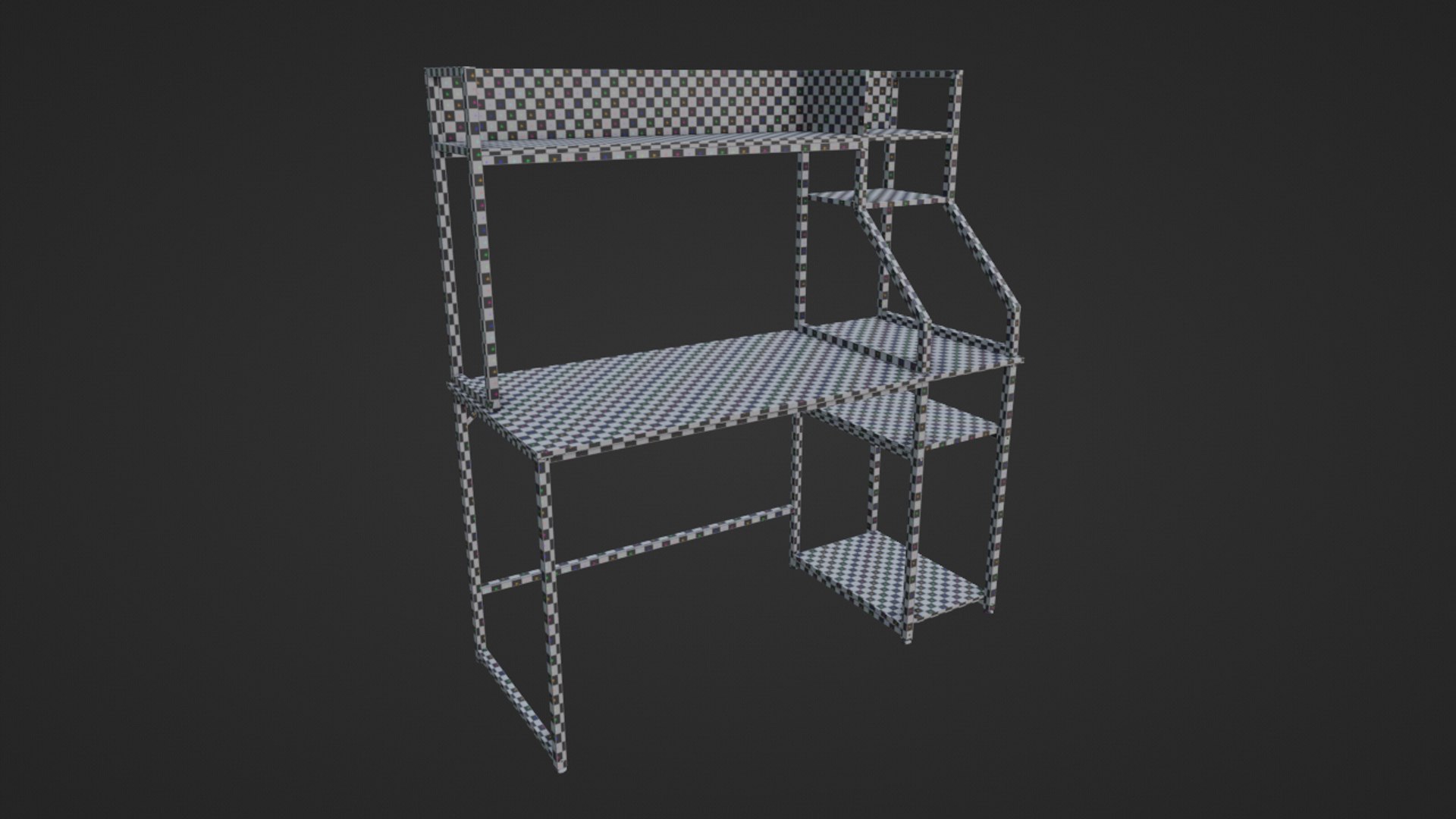 3D Computer Desk With Shelf - TurboSquid 2058505
