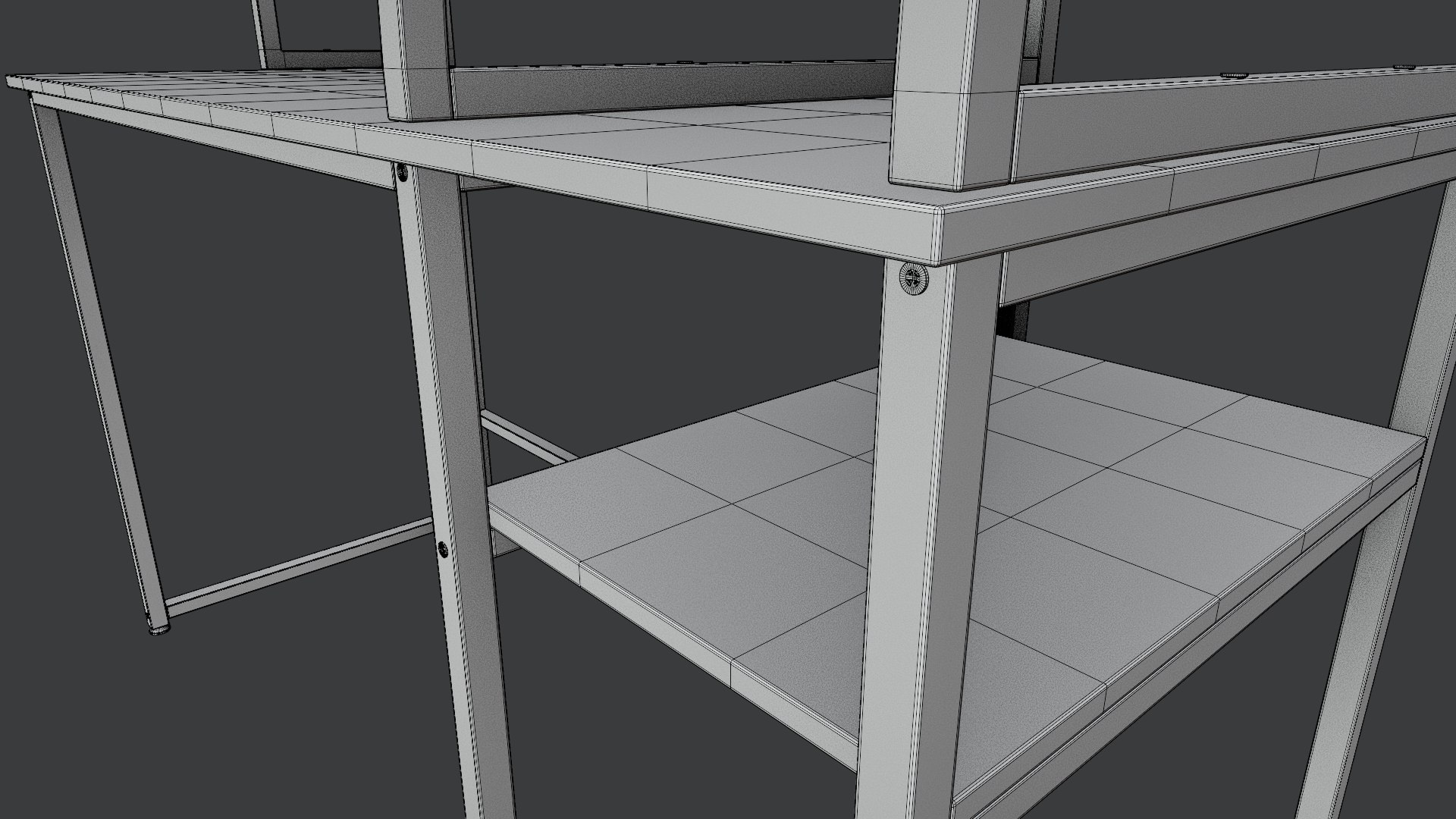 3D Computer Desk With Shelf - TurboSquid 2058505