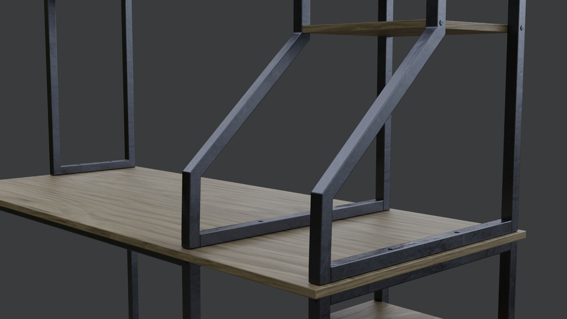 3D Computer Desk With Shelf - TurboSquid 2058505