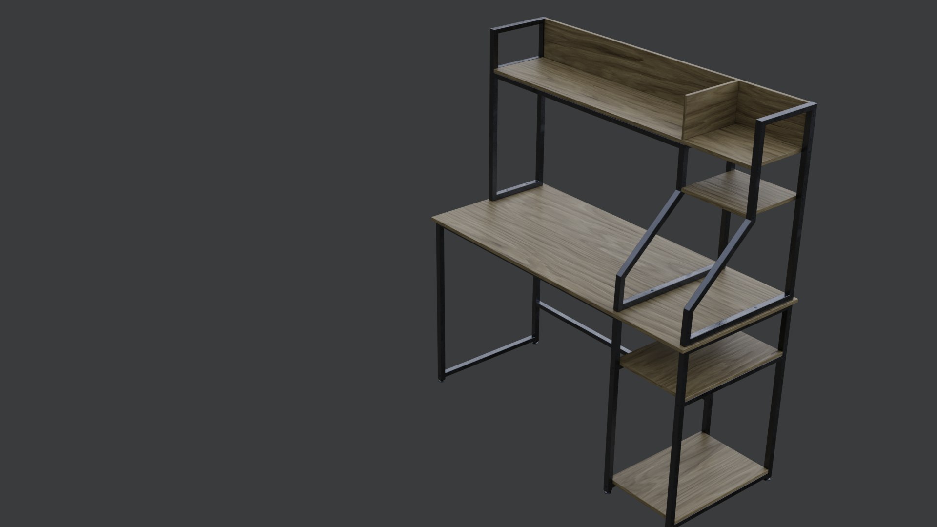 3D Computer Desk With Shelf - TurboSquid 2058505