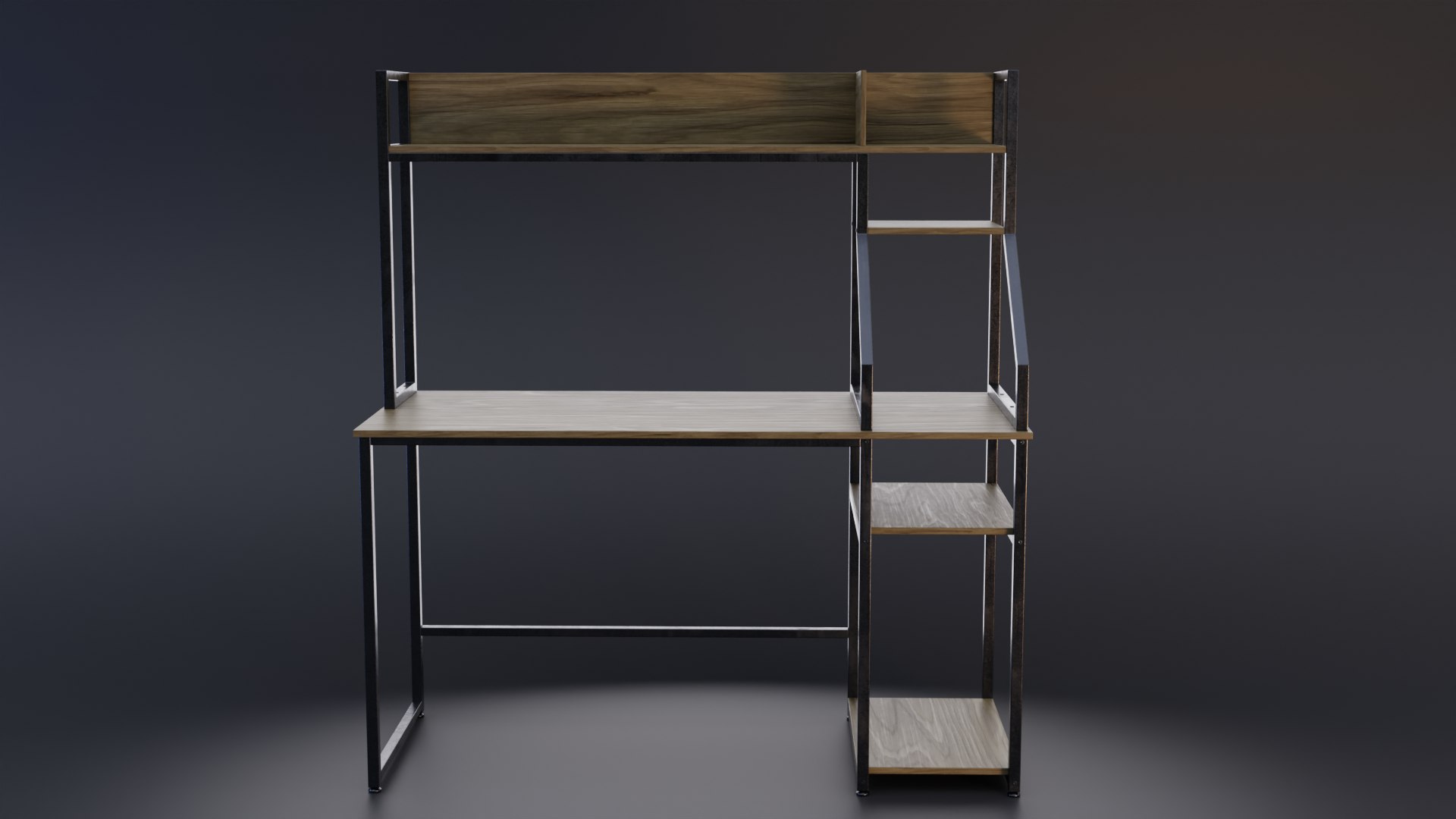 3D Computer Desk With Shelf - TurboSquid 2058505