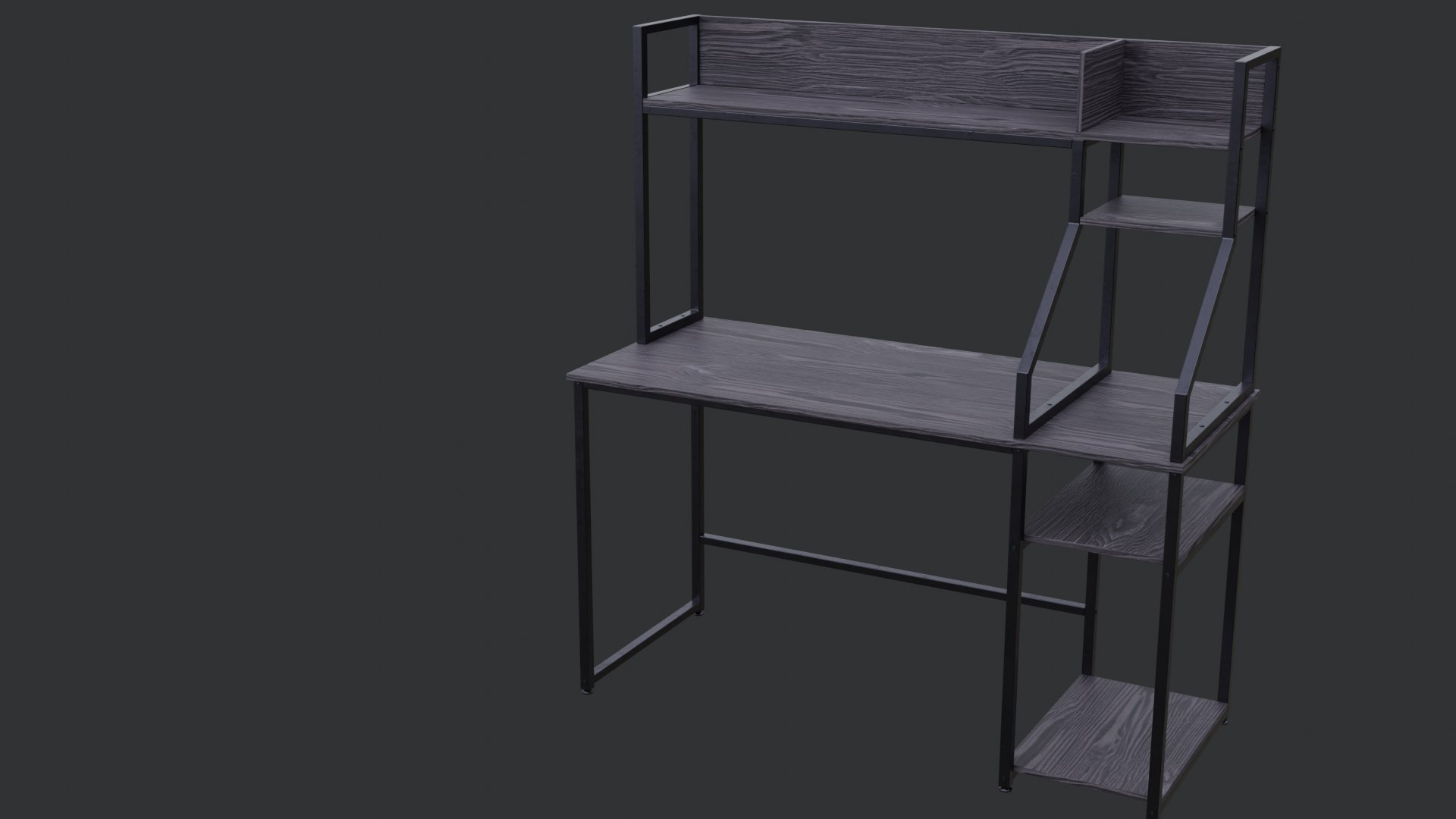 3D Computer Desk With Shelf - TurboSquid 2058505