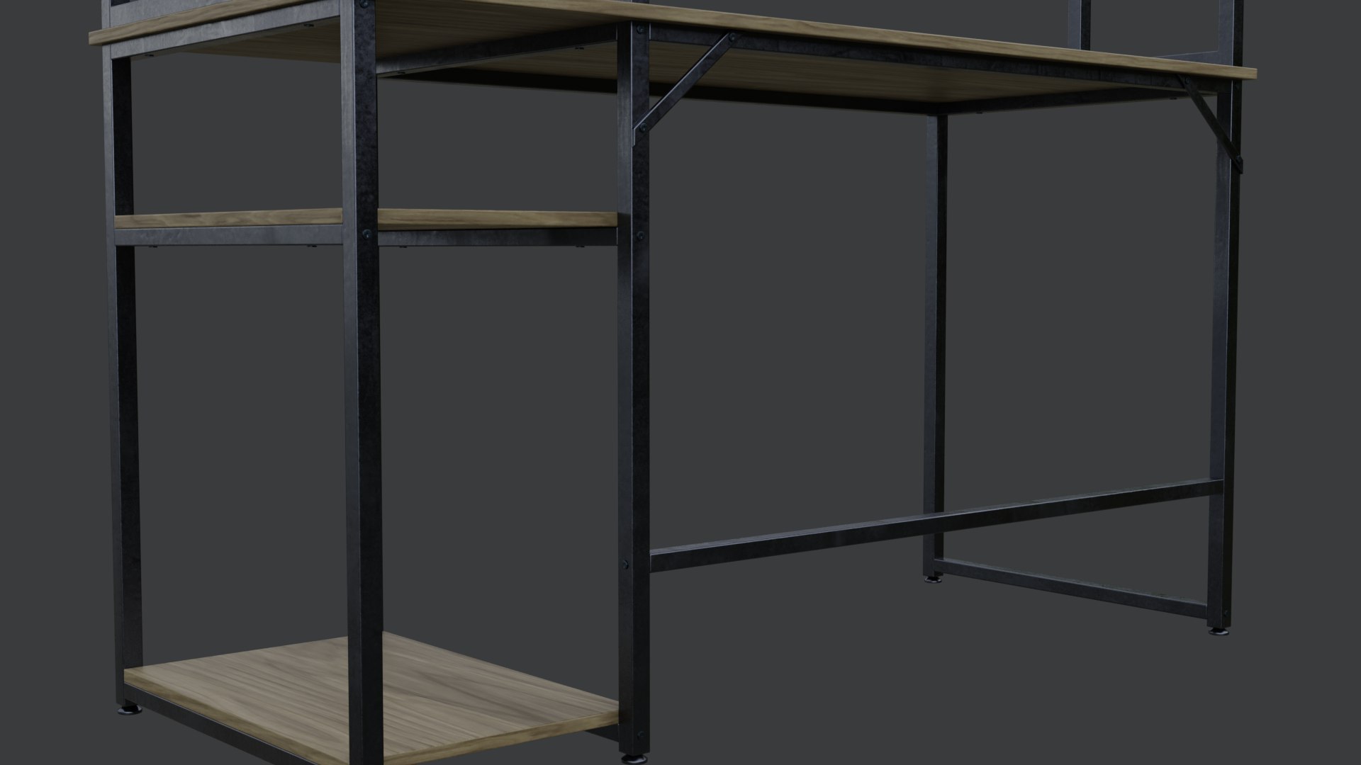 3D Computer Desk With Shelf - TurboSquid 2058505