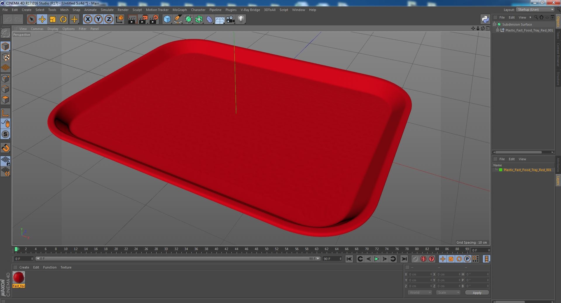 Plastic Fast Food Tray Red 3D - TurboSquid 1950858