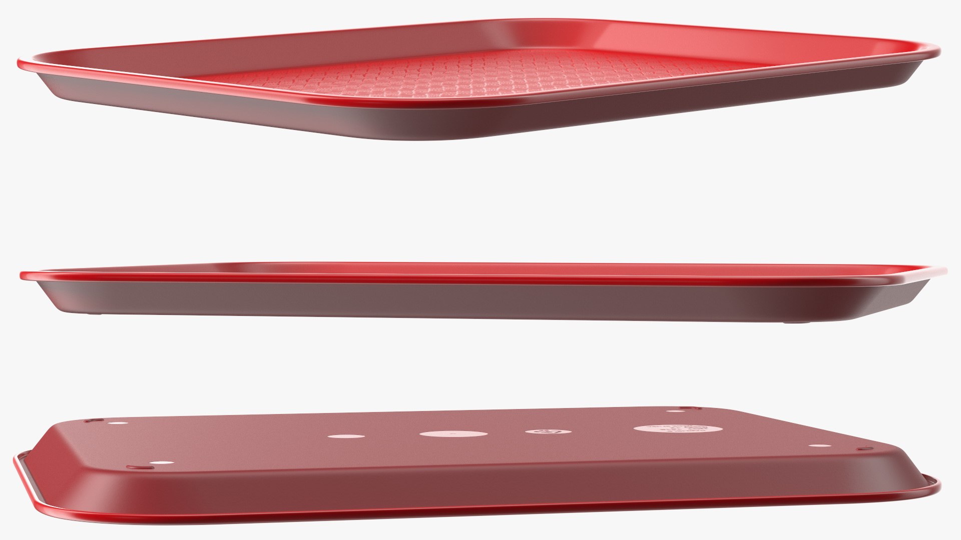 Plastic Fast Food Tray Red 3D - TurboSquid 1950858