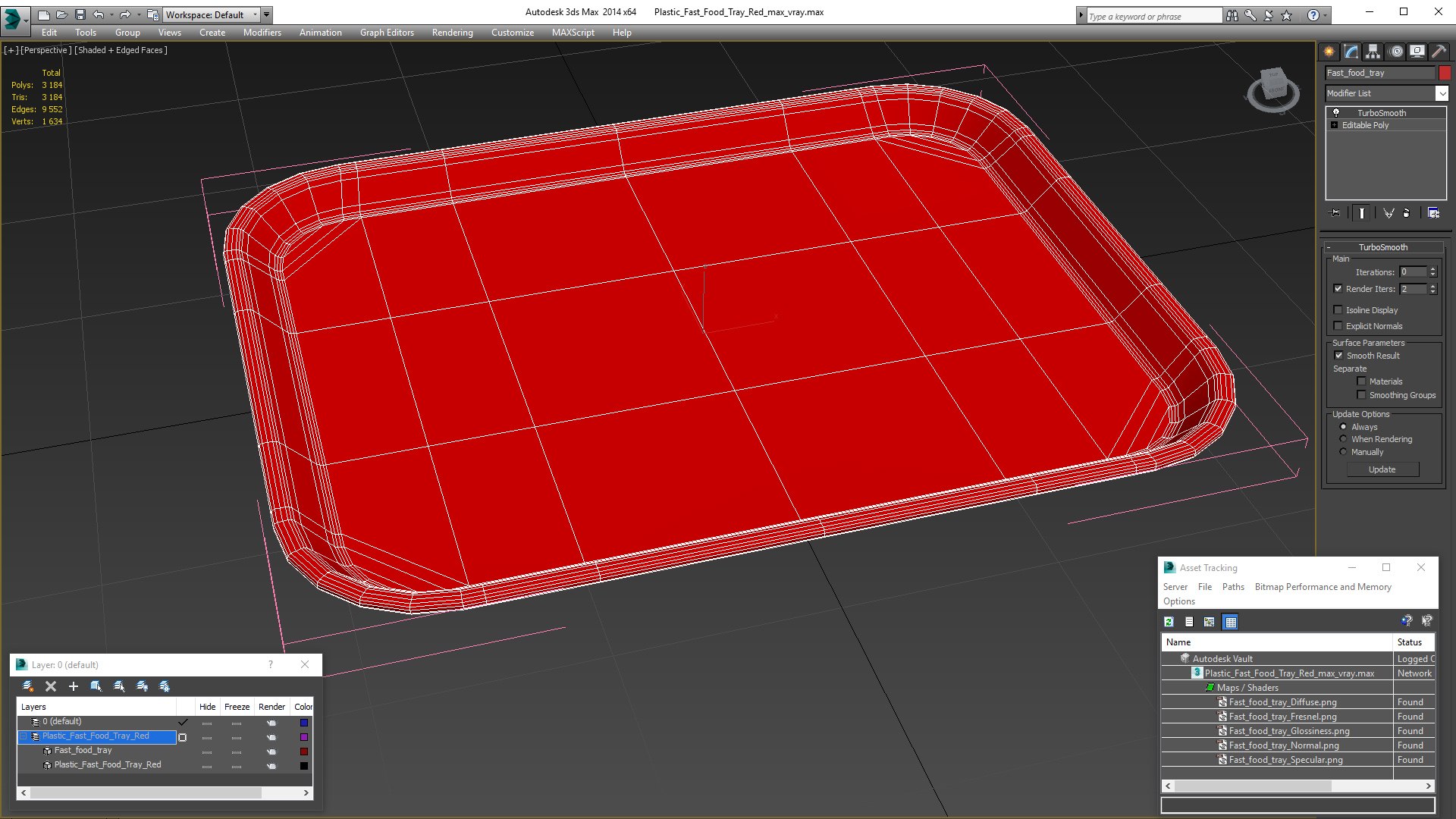 Plastic Fast Food Tray Red 3D - TurboSquid 1950858