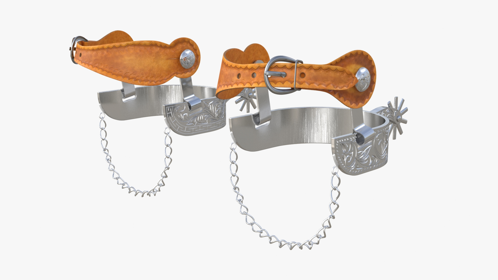 Cowboy Spurs With Belt 3D - TurboSquid 1902175