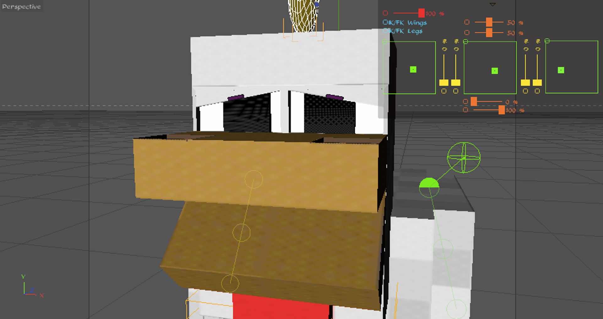 Rig Minecraft Chicken 3d C4d