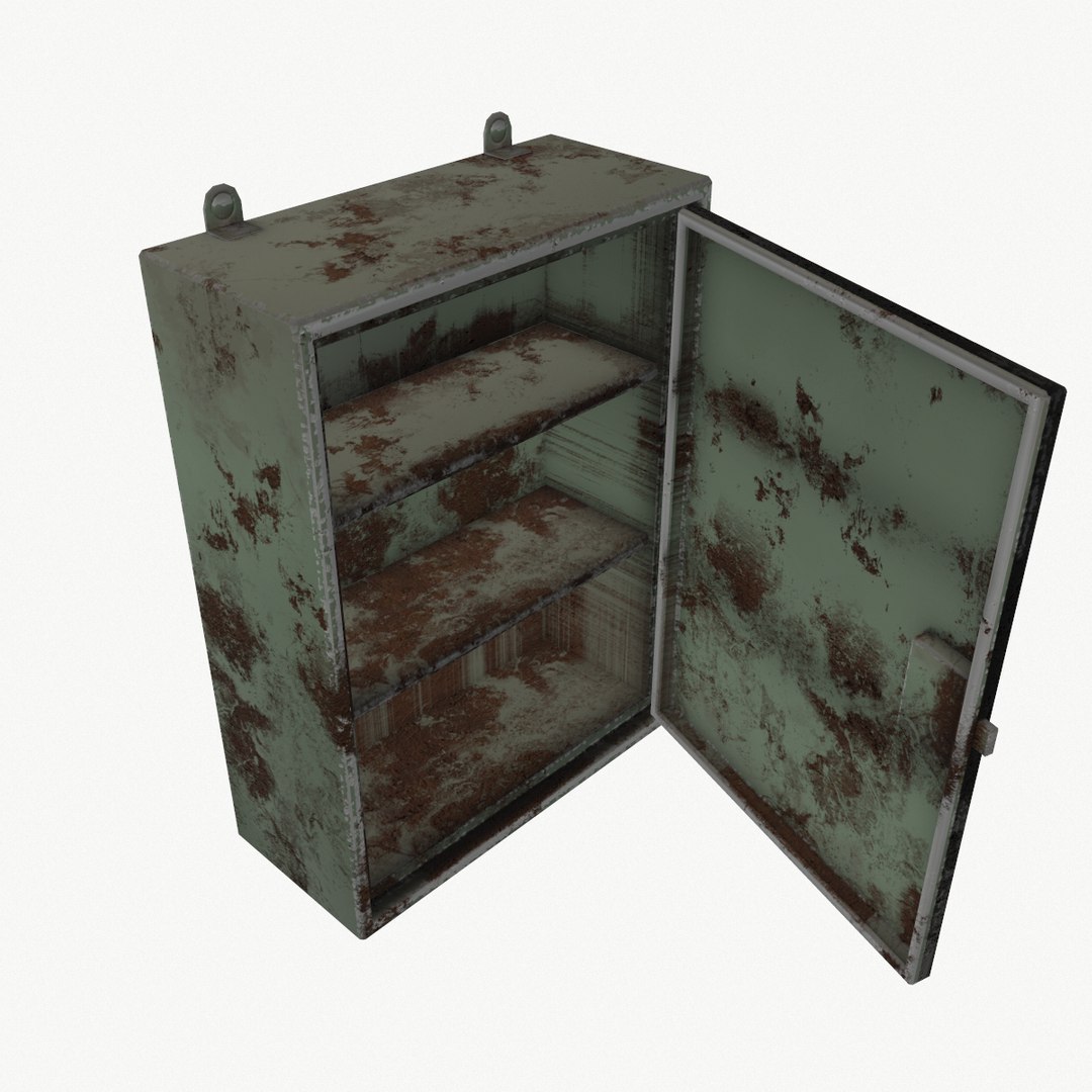 3D Cabinet Locker Old Rusty Model - TurboSquid 1359511