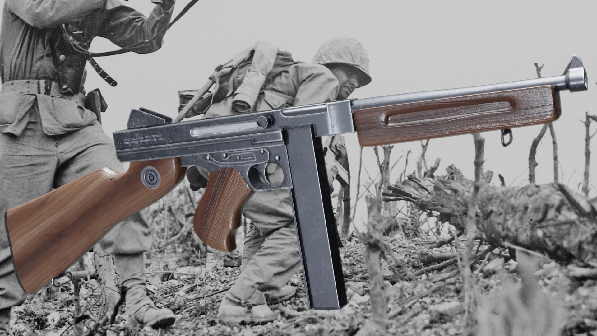 3D thompson gun ww2 weapon - TurboSquid 1624469