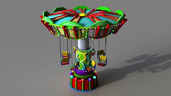 Cartoon swing ride 3D model - TurboSquid 1363903