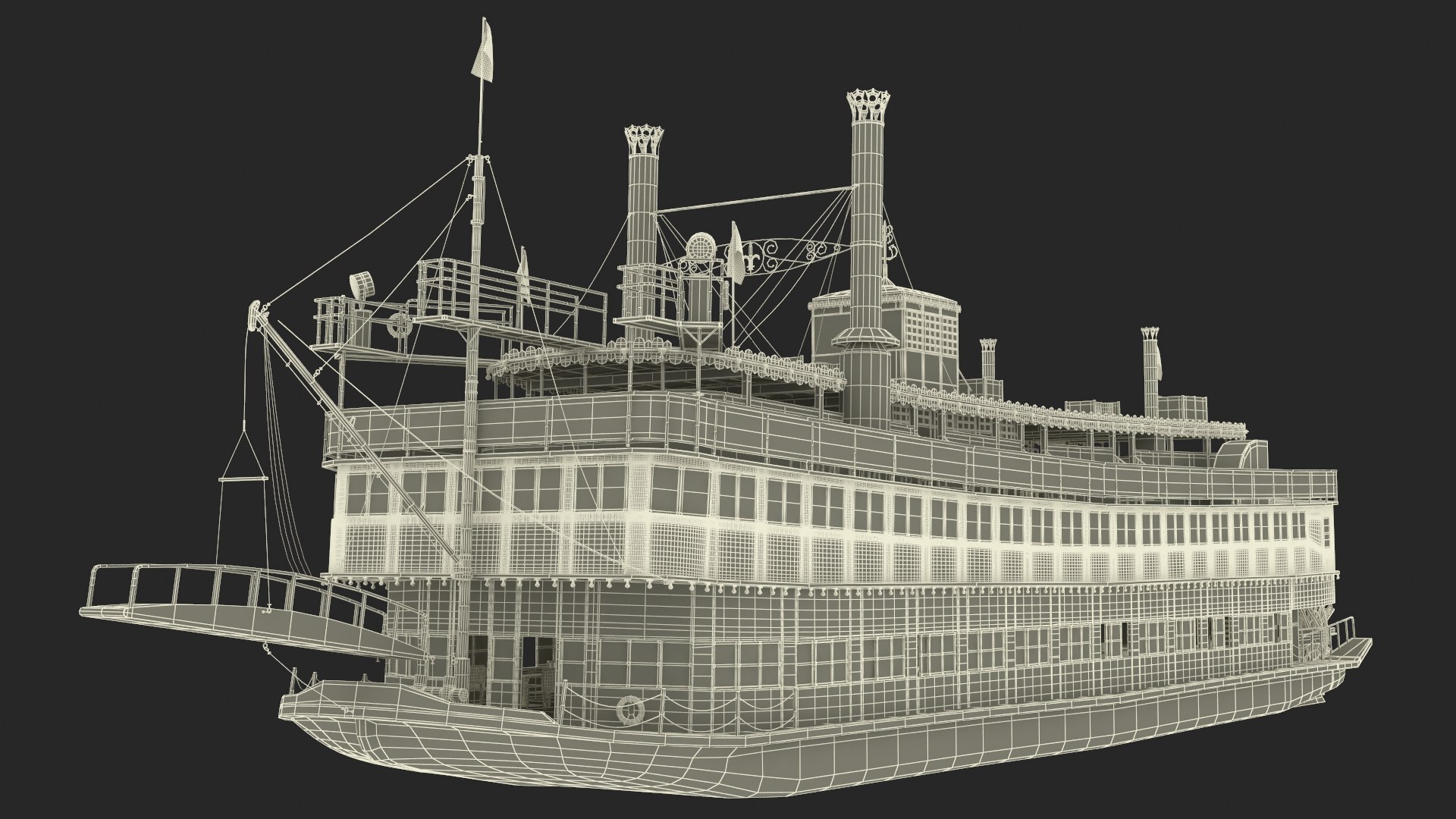 3D Paddle Wheeled Steamboat - TurboSquid 2325290