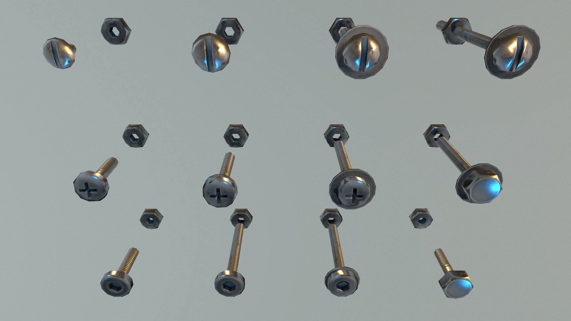 3D Bolt SET - TurboSquid 1913509