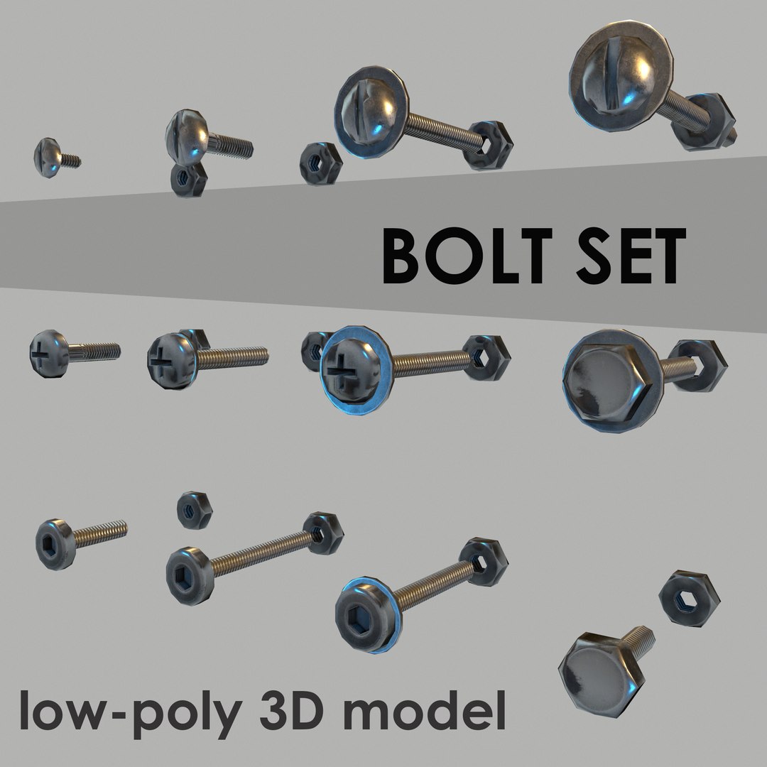 3D Bolt SET - TurboSquid 1913509