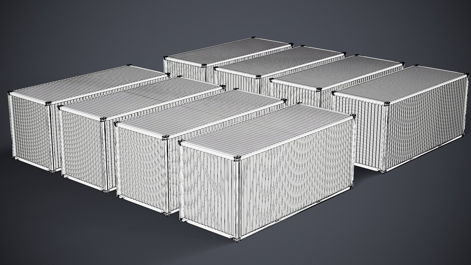 20ft Cargo Container Pack With Interior Realtime 3D - TurboSquid 2258859