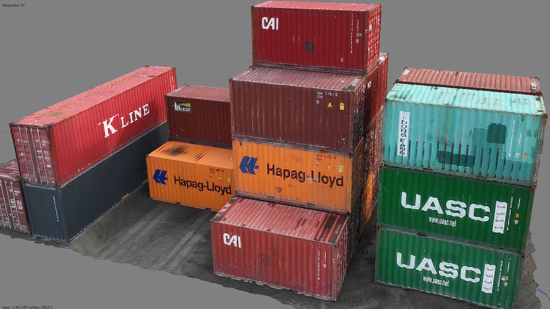Cargo Containers Set Photogrammetry 3D Model - TurboSquid 2142837