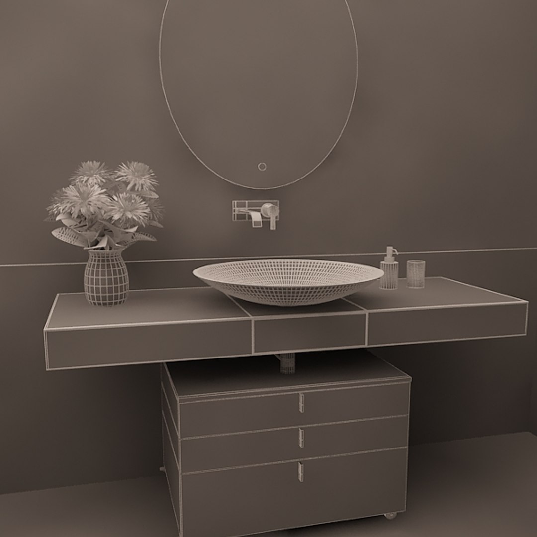 3d bathroom bath model