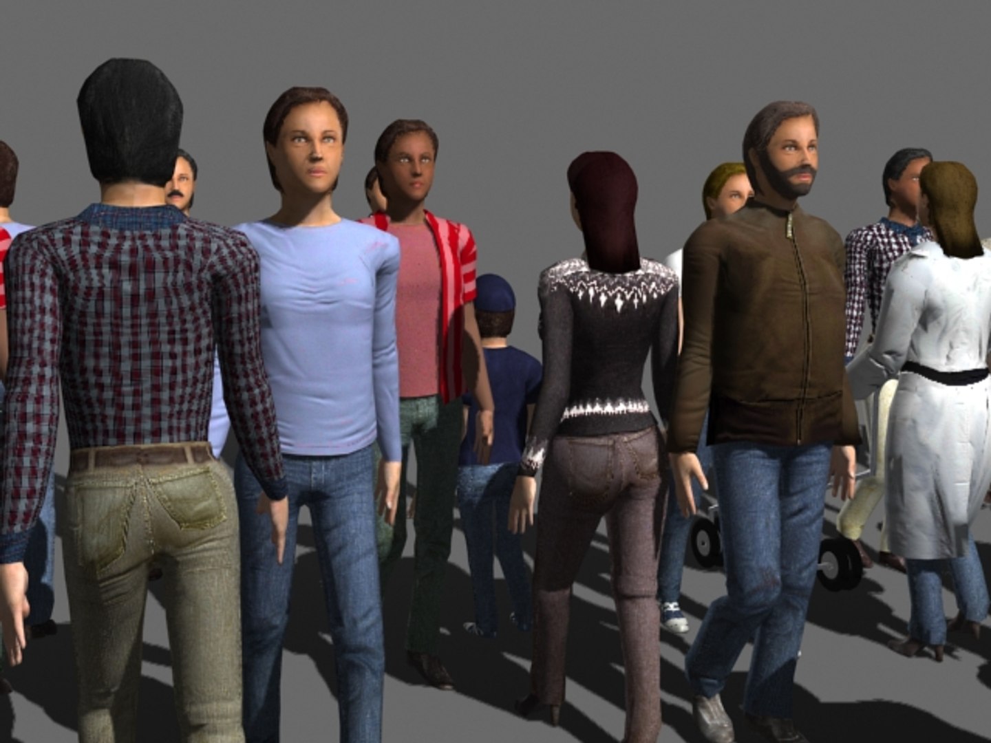 Rigged People Walk 3d Model