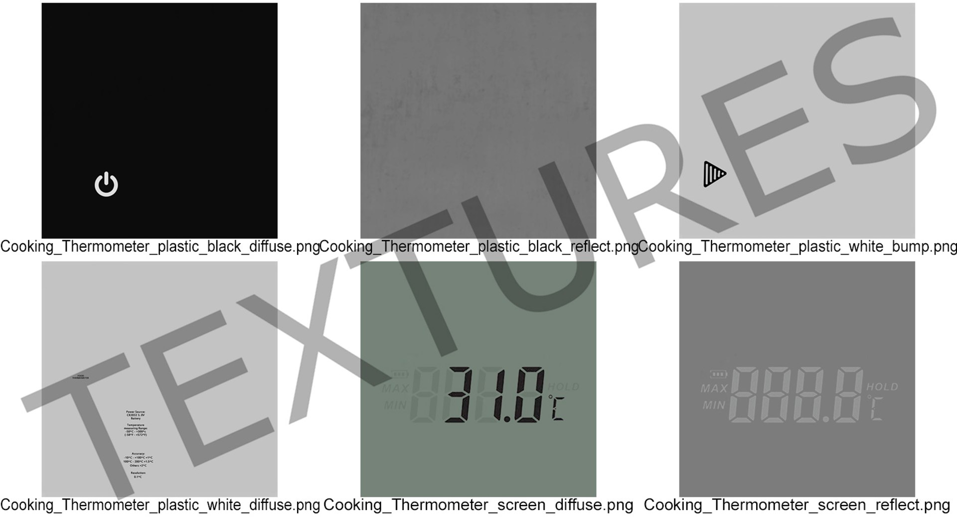 3D Digital Probe Cooking Thermometer - TurboSquid 1318173