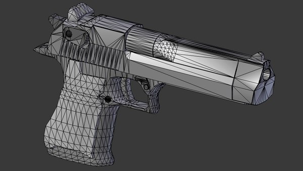 3d model of gun similar desert eagle