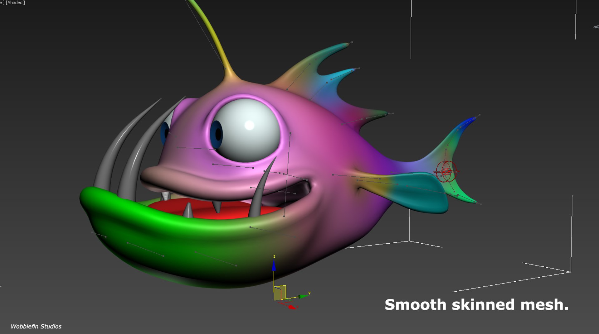 3d Model Rig Character Cartoon Anglerfish