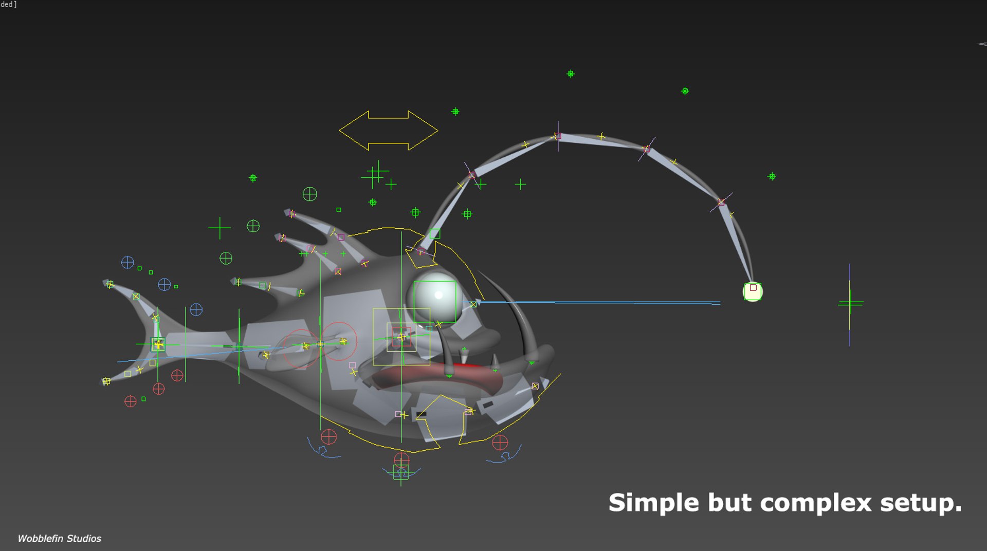3d Model Rig Character Cartoon Anglerfish