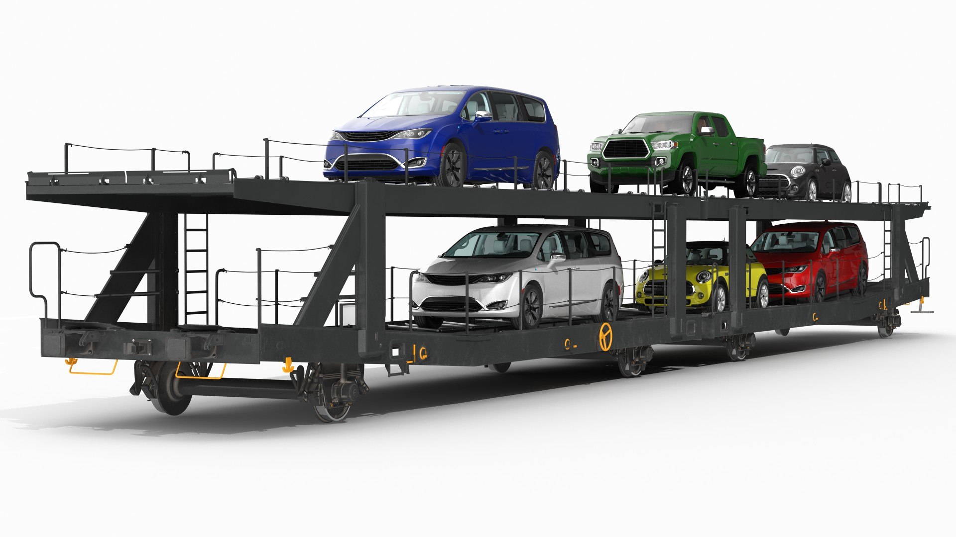 3D Autorack Car Transporter with Cars - TurboSquid 1788368
