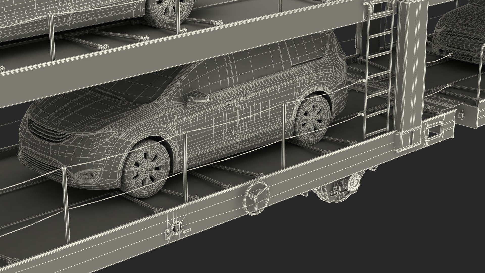 3D Autorack Car Transporter with Cars - TurboSquid 1788368
