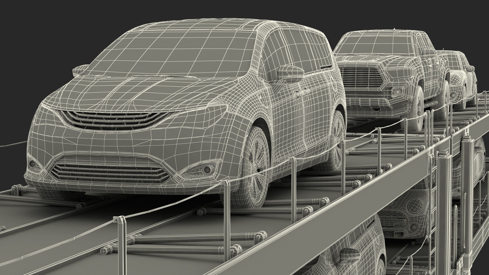 3D Autorack Car Transporter with Cars - TurboSquid 1788368