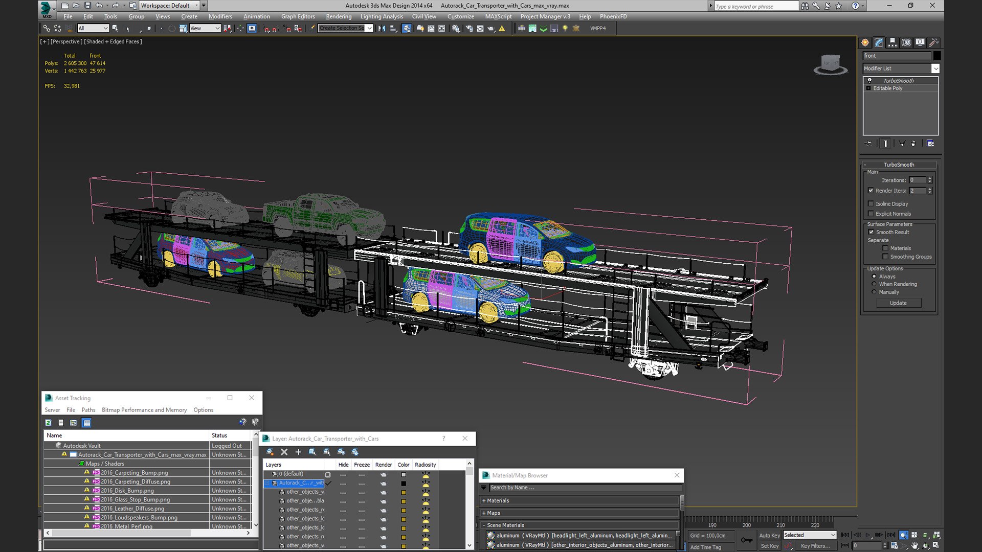 3D Autorack Car Transporter with Cars - TurboSquid 1788368