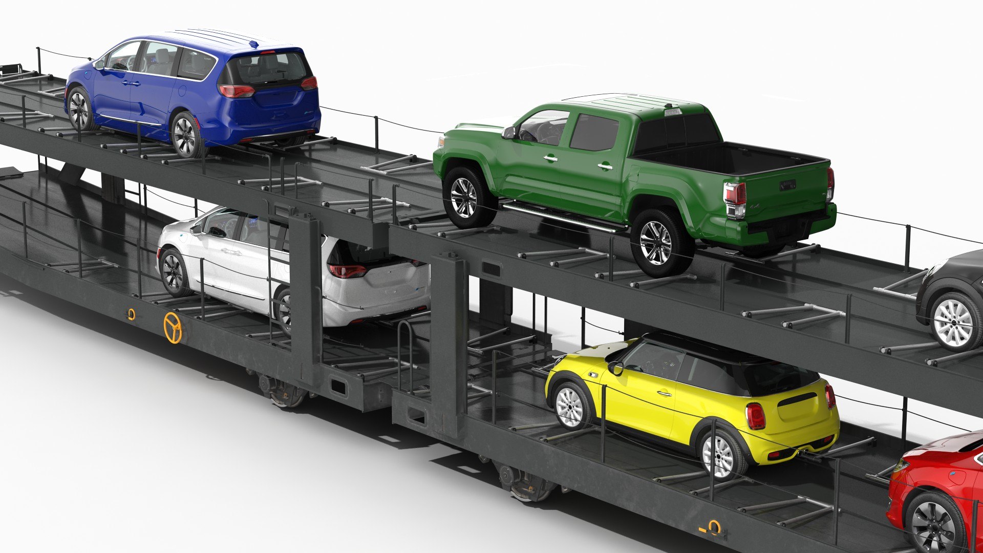 3D Autorack Car Transporter with Cars - TurboSquid 1788368