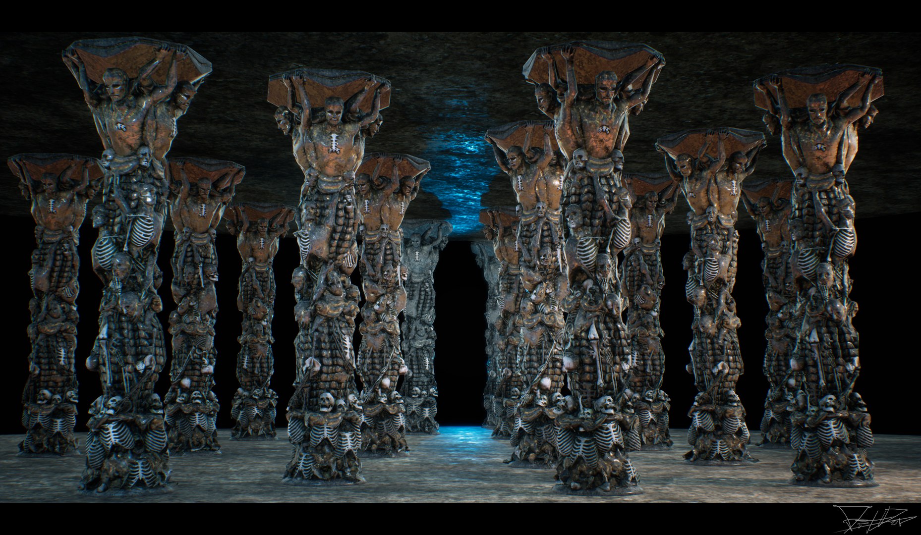 Column skeleton engines 3D | 1148323 | TurboSquid