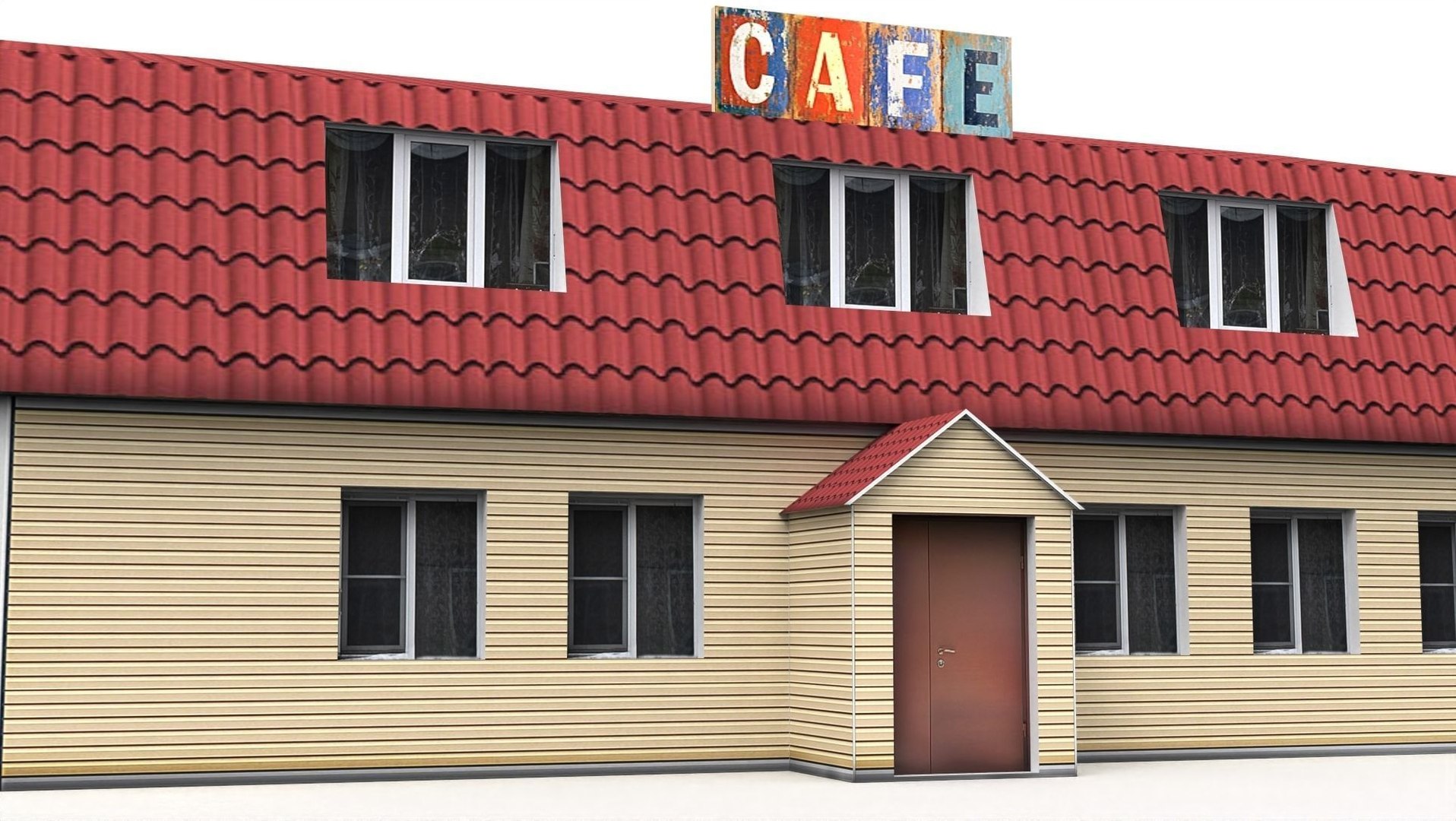 3D Roadside Cafe Model - TurboSquid 1715930