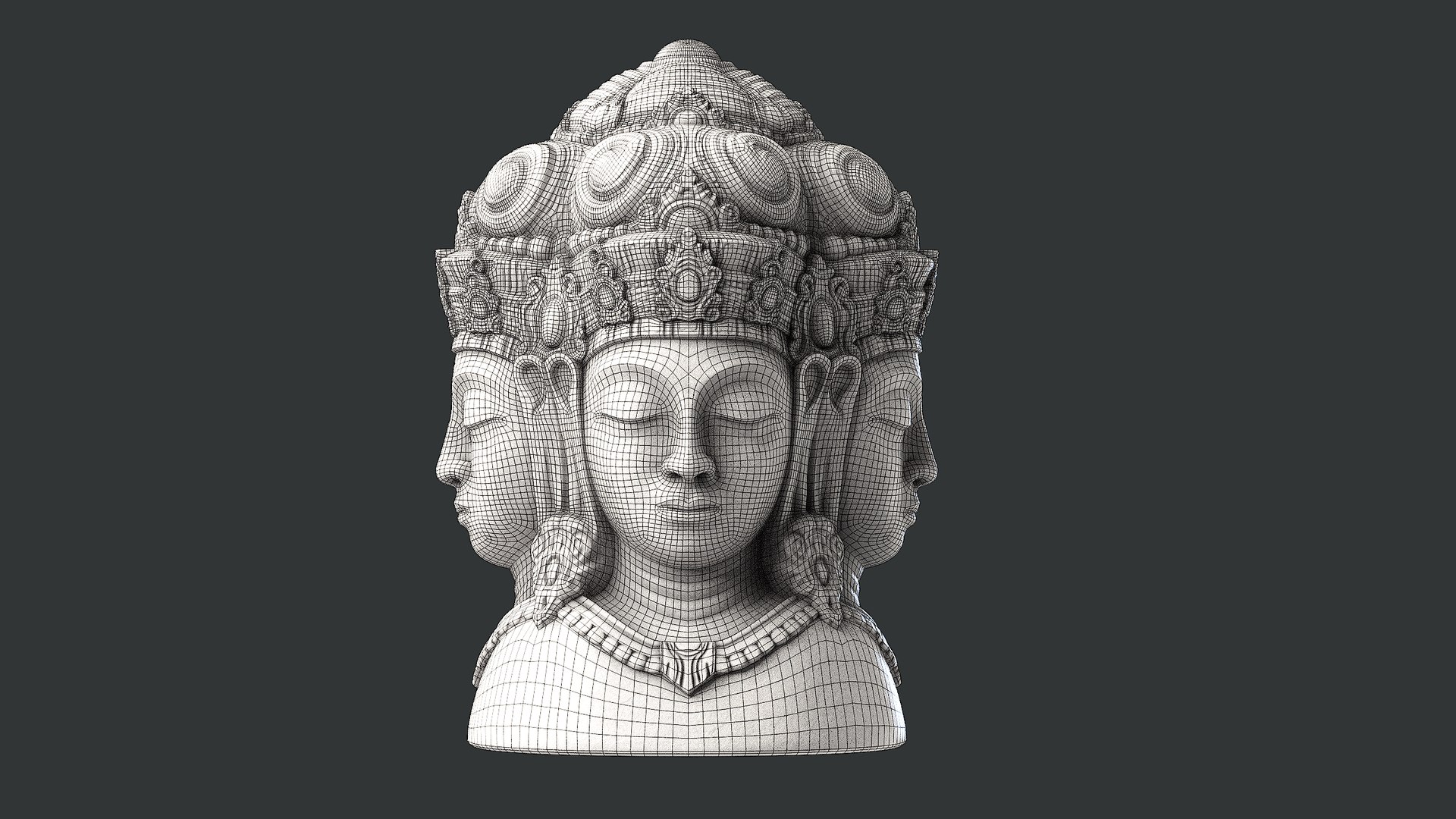 Four Faced Brahma Bust 3D Model - TurboSquid 2192285
