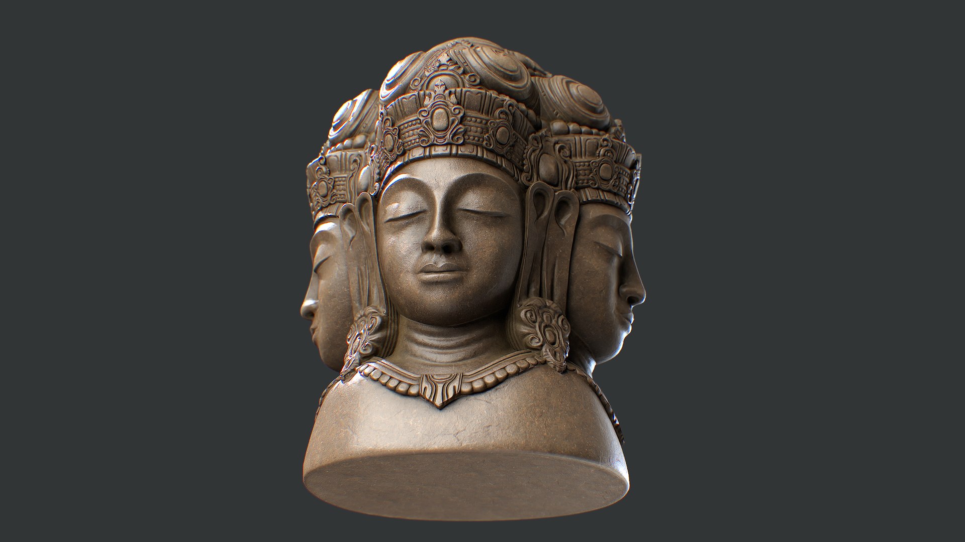 Four Faced Brahma Bust 3D Model - TurboSquid 2192285
