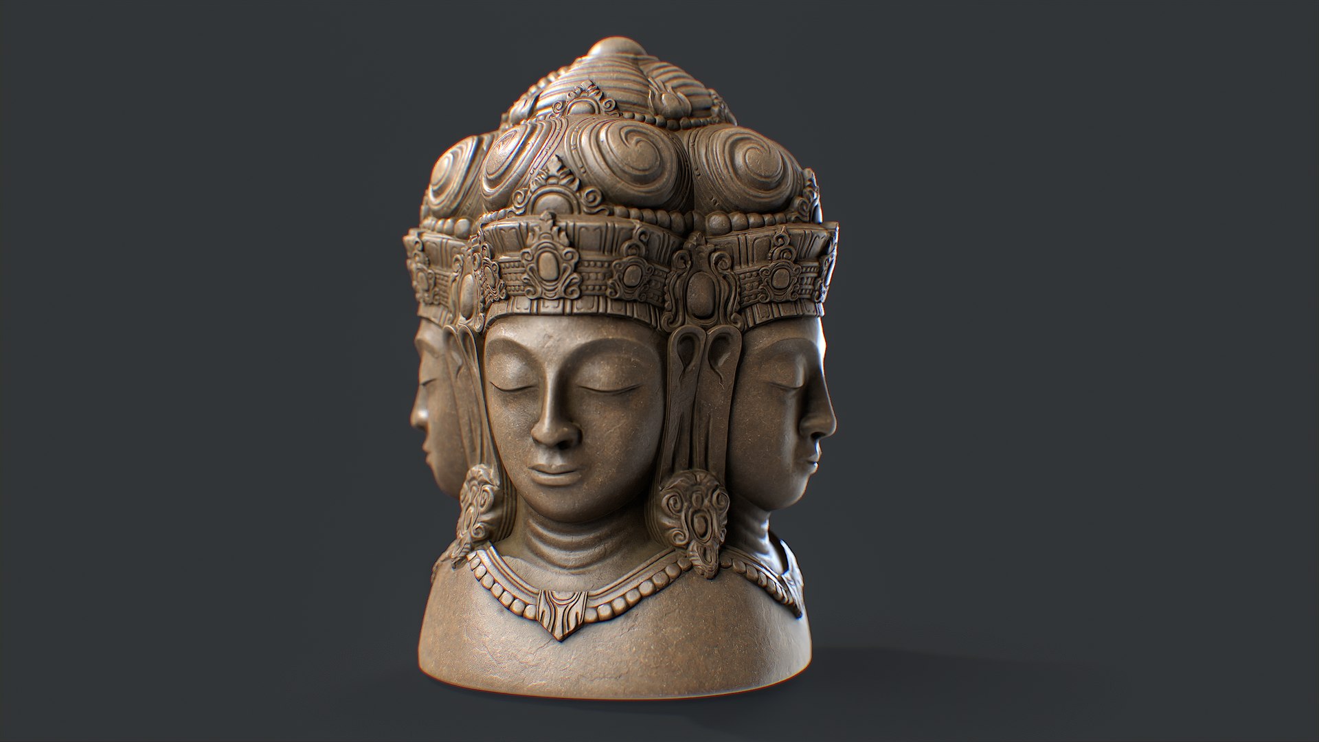 Four Faced Brahma Bust 3D Model - TurboSquid 2192285