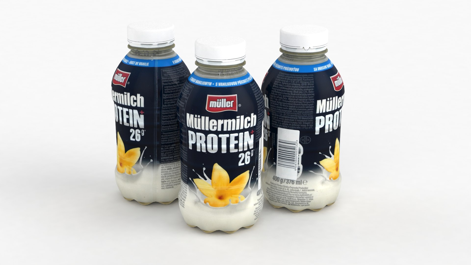 3D Model Dairy Bottle Mullermilch Protein Vanilla 330ml 2024 ...