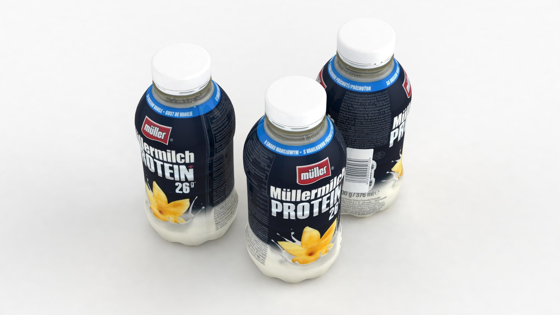3D Model Dairy Bottle Mullermilch Protein Vanilla 330ml 2024 ...