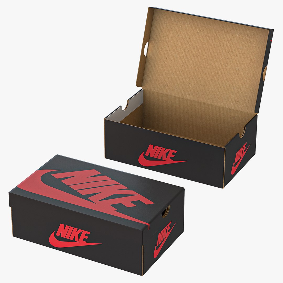 3D Nike Shoe Box - Black model - TurboSquid 1903120