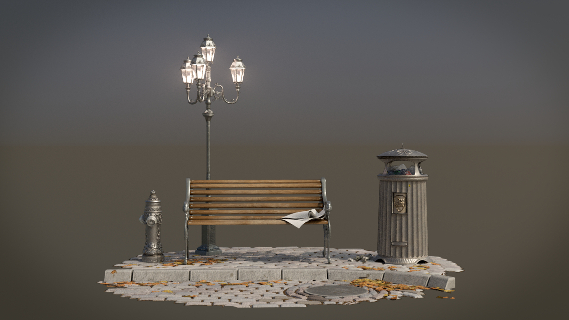 London Vintage Street Set 3D Model - TurboSquid 1584383