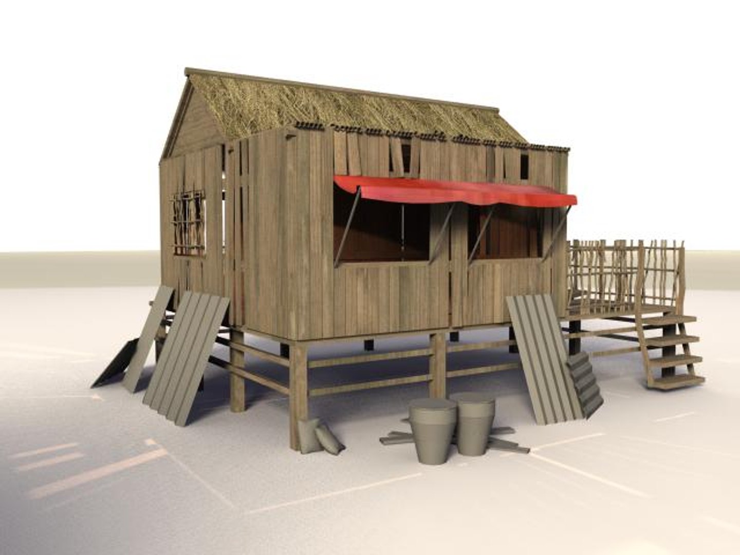 shacks 3d model