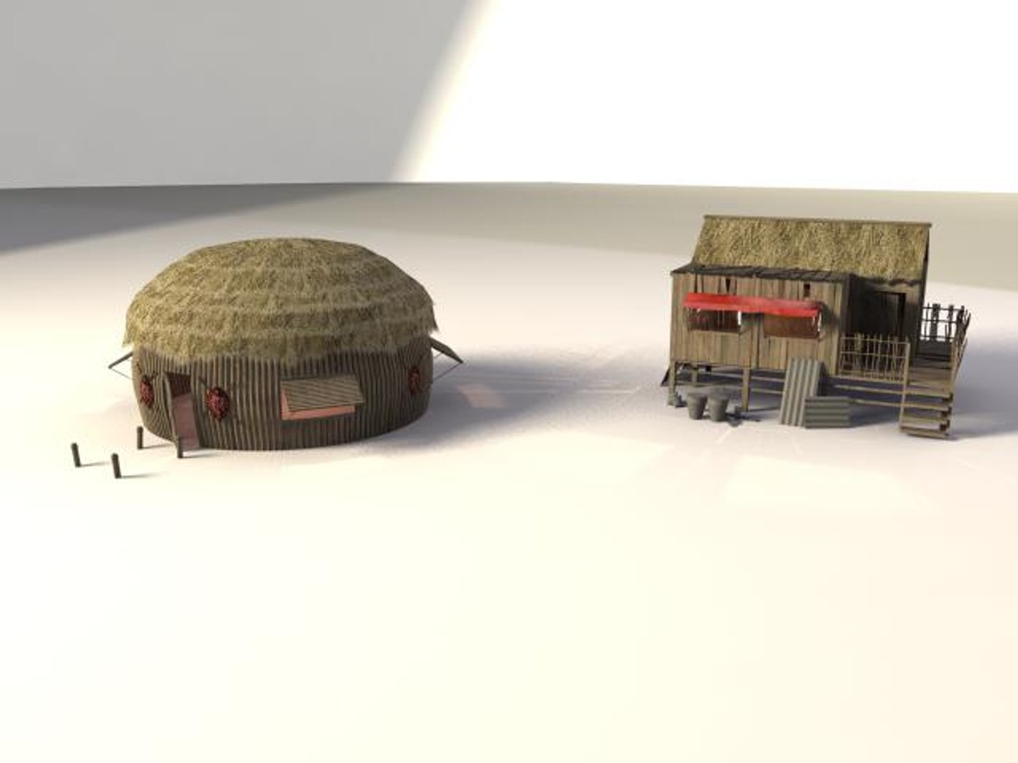 shacks 3d model