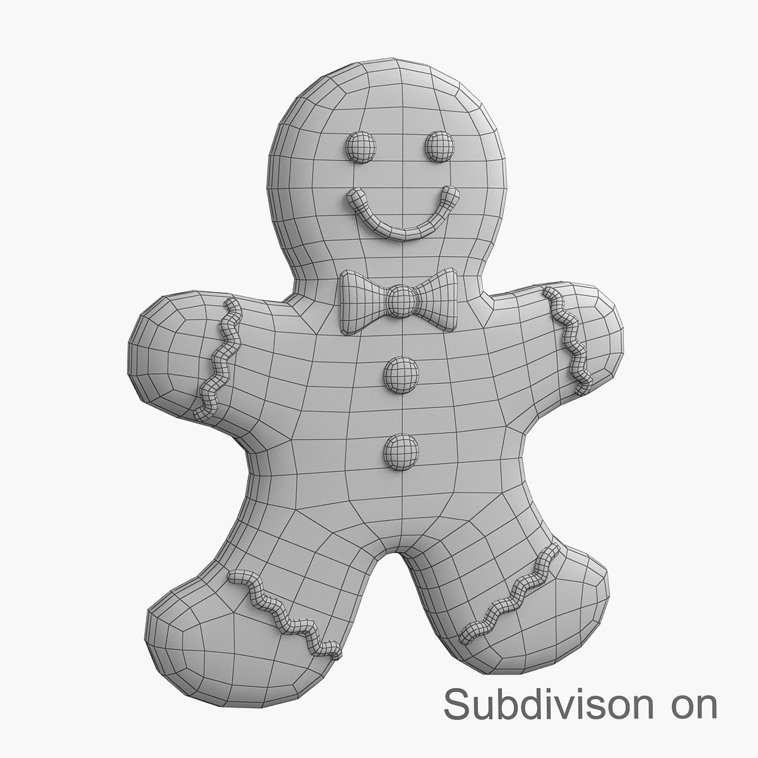3d Gingerbread Cookie Ginger Model